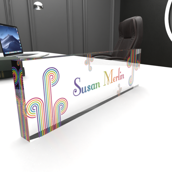 Customize Desk Name Plate Rainbow Design - ooclas