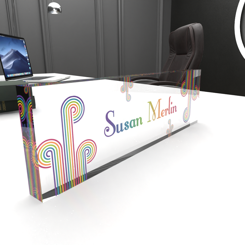 Customize Desk Name Plate Rainbow Design - ooclas