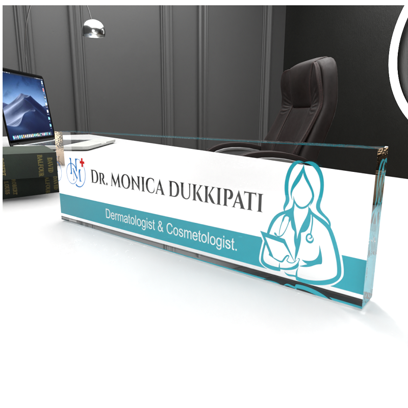 Customize Desk Name Plates for Doctors Female Design - ooclas