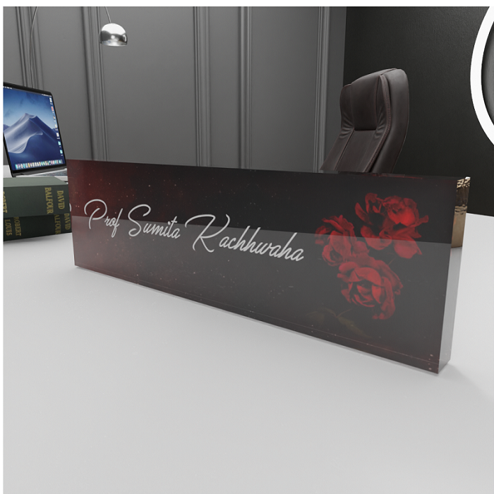Customize Desk Name Plates Red Rose Design - ooclas