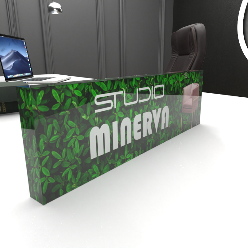 Customize Desk Name Plates Green Leaf Design - ooclas