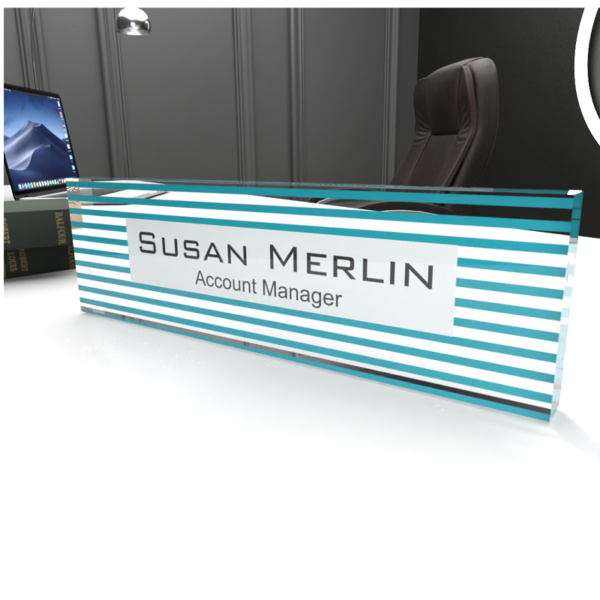 Customize Desk Name Plate Stripe Design - ooclas