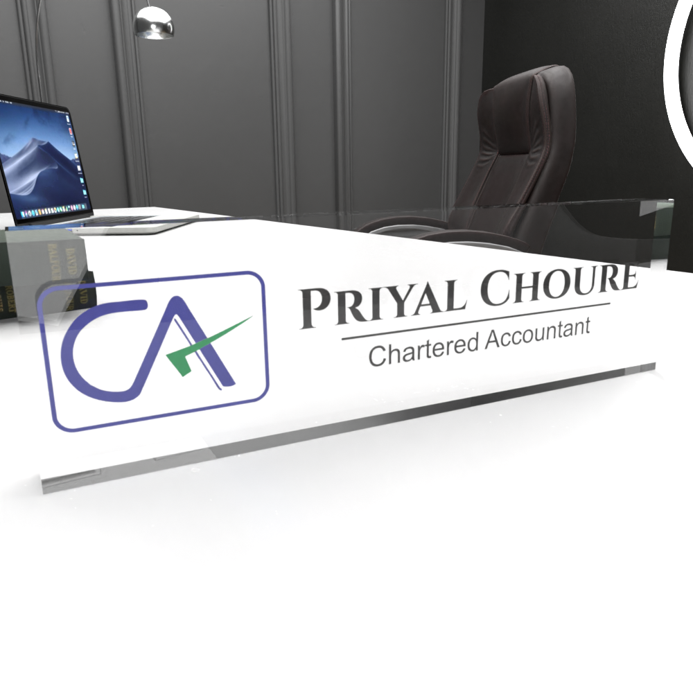 Customize Acrylic Desk Name Plates for Chartered Accountant - ooclas