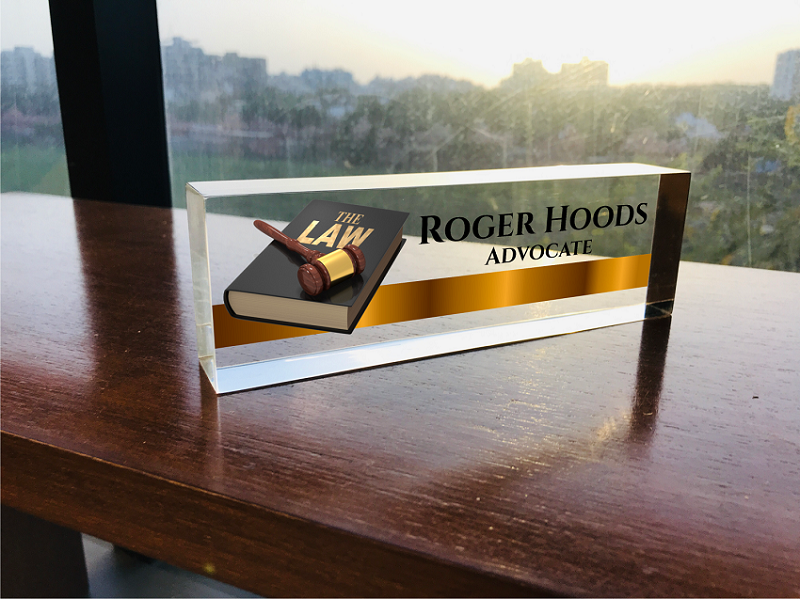 Executive Acrylic Desk Name Plates for Advocate - ooclas