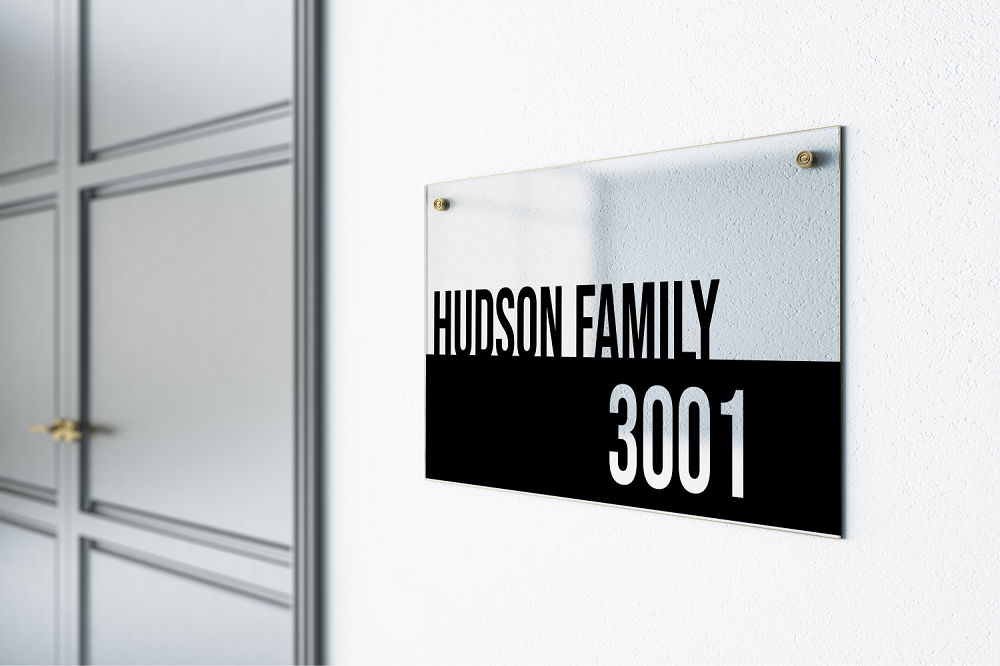 Premium Luxury Laser Cut Acrylic Door Name Plate - ooclas