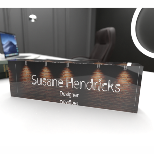 Brick Design Acrylic Desk Name Plate - ooclas