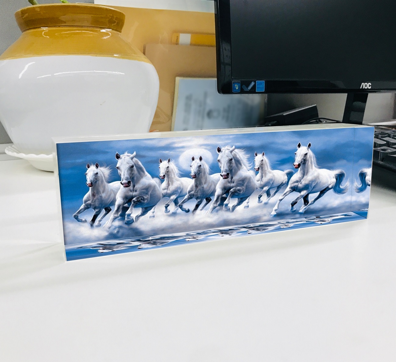 Seven Running Horses Blue - ooclas