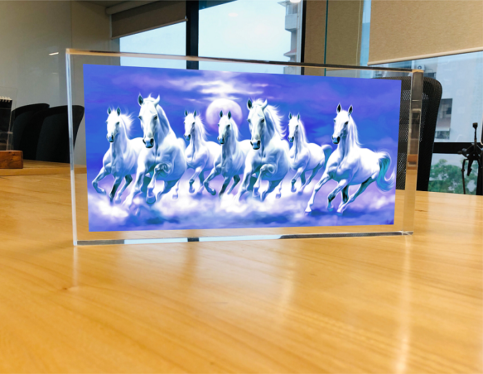 Premium Acrylic 7 Running Horses Blue - ooclas
