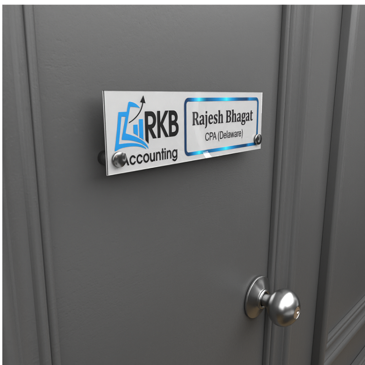 Customize Acrylic Desk Name Plate with Stud for Accountant - ooclas