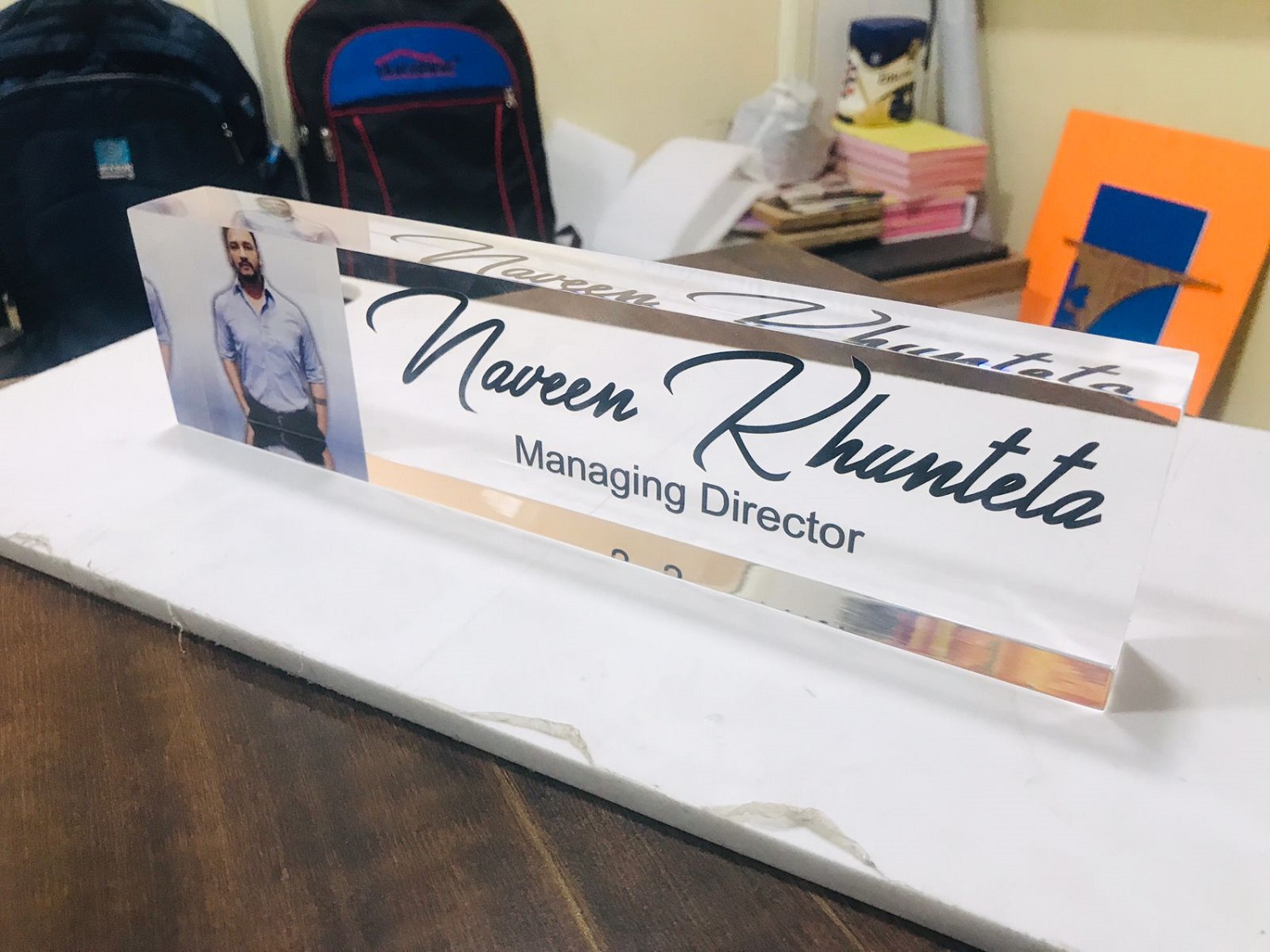 Acrylic Name Plate with your Photo/Logo - ooclas
